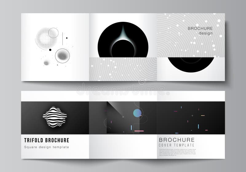 Vector Layout of Square Format Covers Design Templates for Trifold ...
