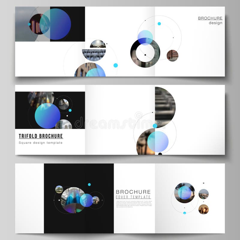 Vector Layout of Square Format Covers Design Templates for Trifold ...
