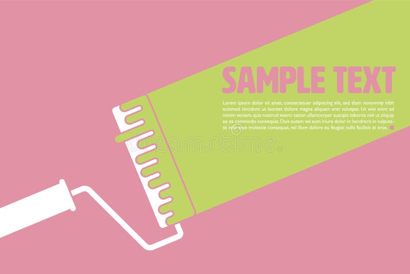 Vector Layout Template with Painting Paint Roller Stock Vector ...
