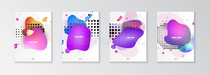 Vector Layout Templates with Liquid Fluid Elements Stock Vector ...