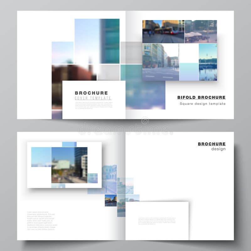 Vector Layout of Two Covers Templates for Square Bifold Brochure, Flyer ...