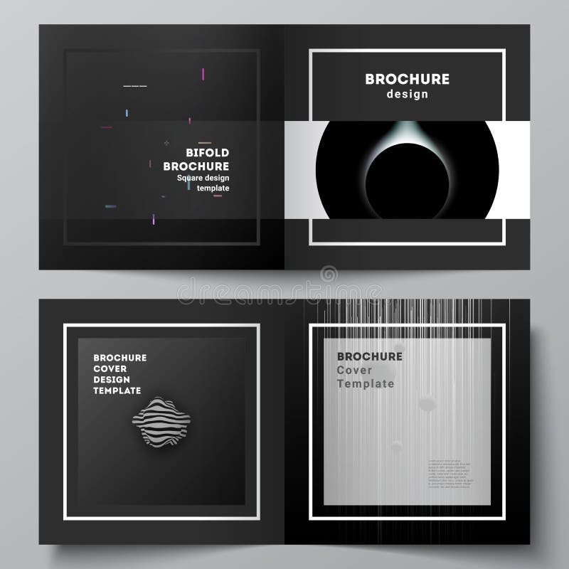 Vector Layout of Two Covers Templates for Square Design Bifold Brochure ...