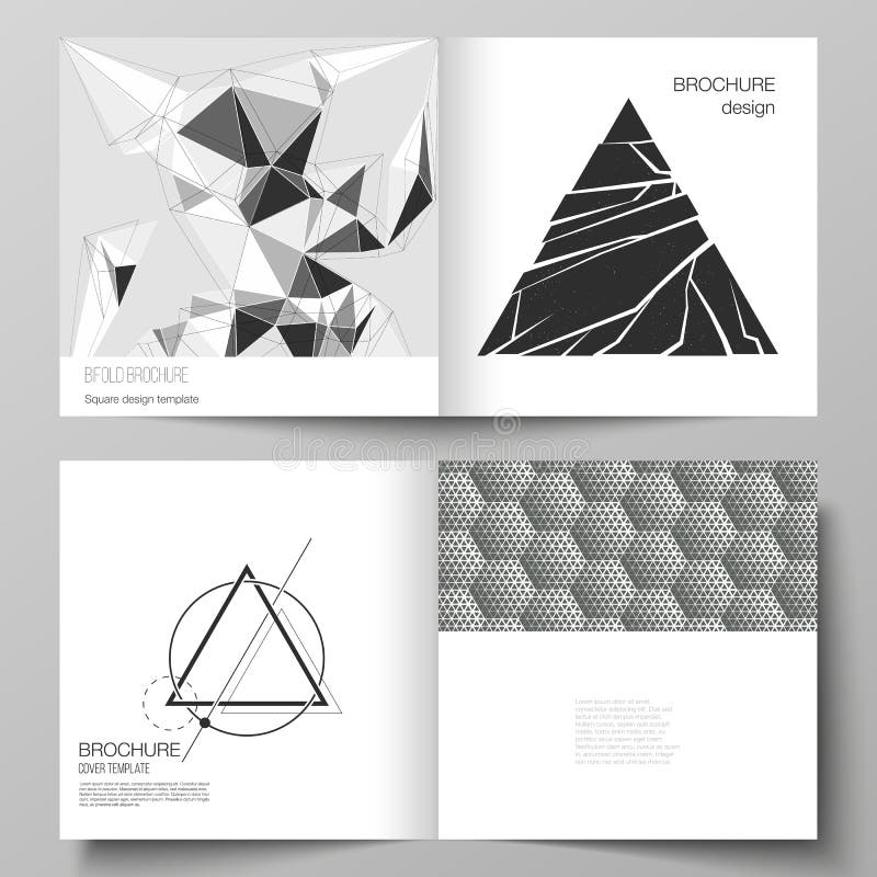 The Vector Layout of Two Covers Templates for Square Design Bifold ...