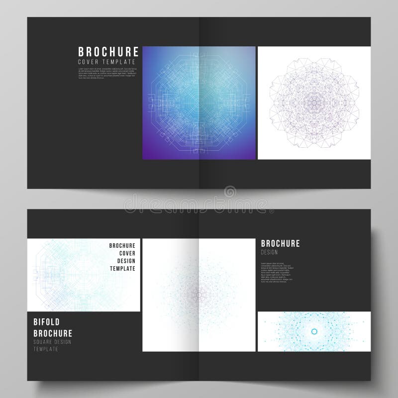 The Vector Layout of Two Covers Templates for Square Design Bifold ...
