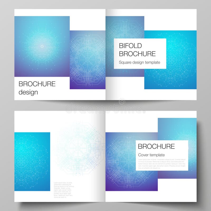 The Vector Layout of Two Covers Templates for Square Design Bifold ...