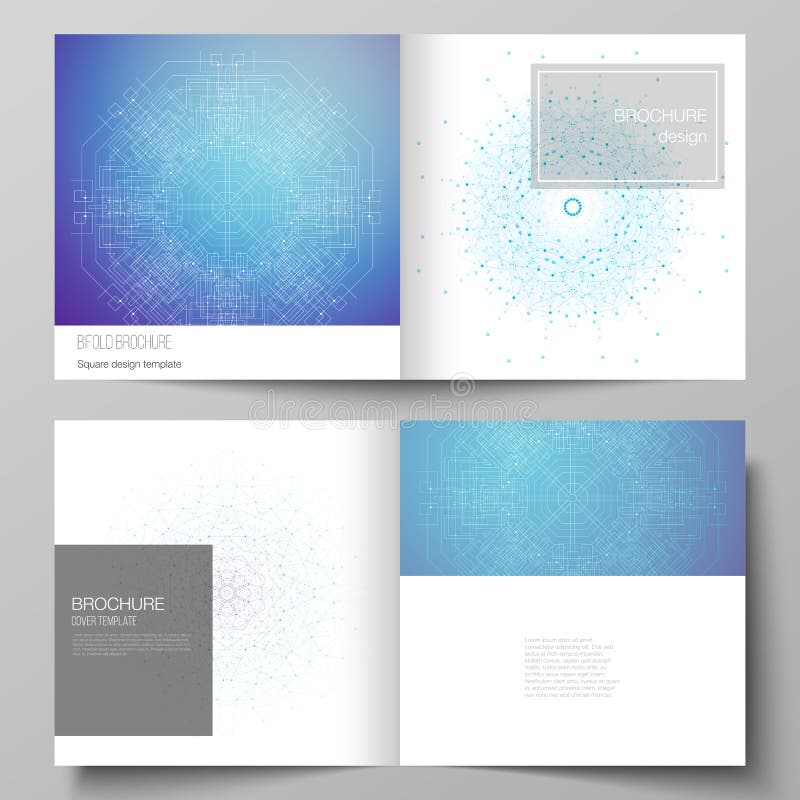 The Vector Layout of Two Covers Templates for Square Design Bifold ...