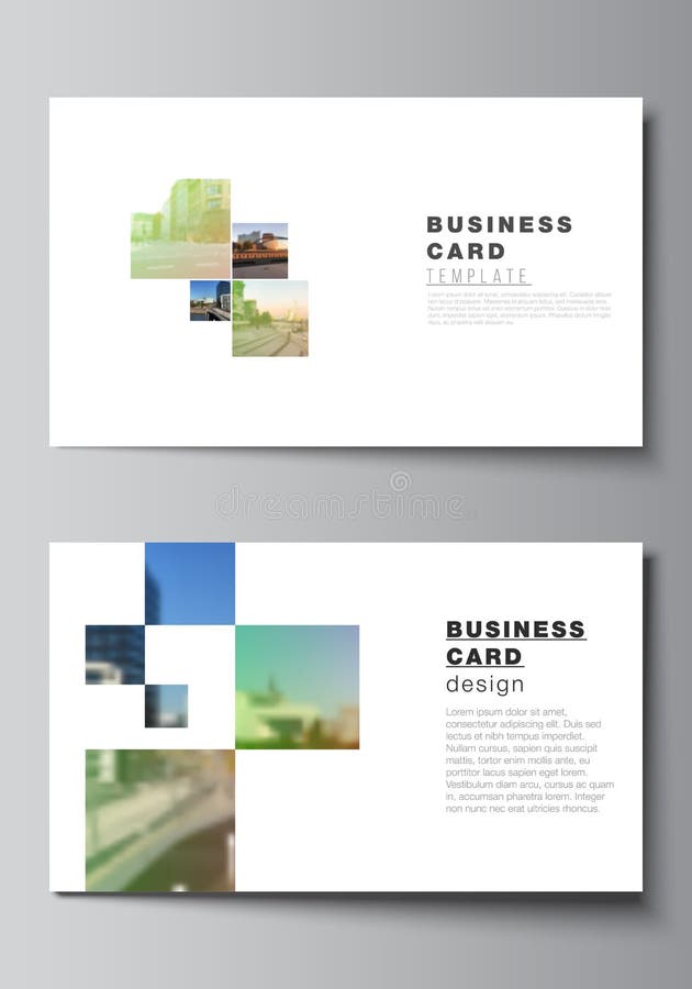 Vector Layout of Two Creative Business Cards Design Templates ...