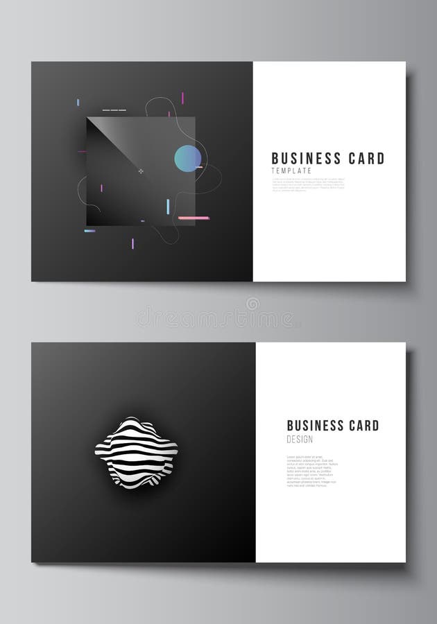 Vector Layout of Two Creative Business Cards Design Templates ...