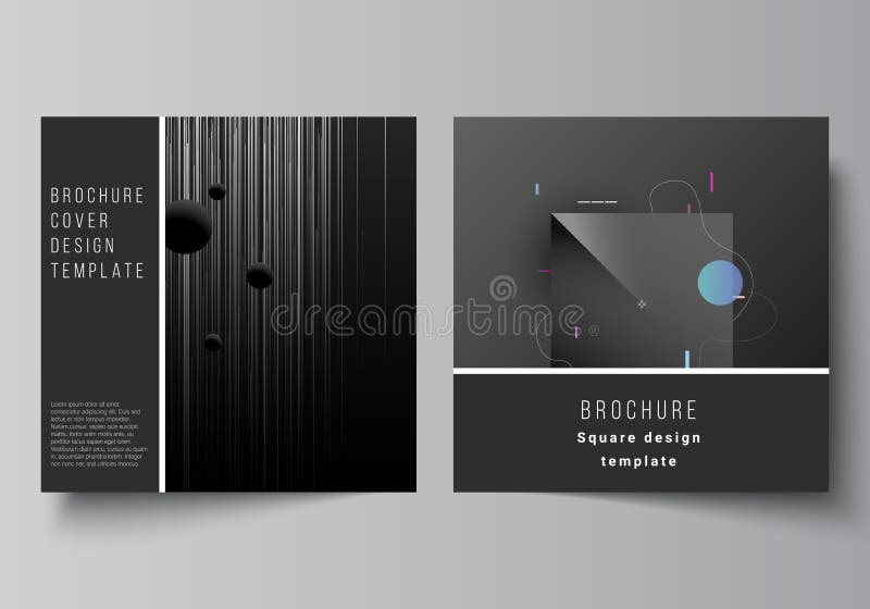 Vector Layout of Two Square Format Covers Design Templates for Brochure ...