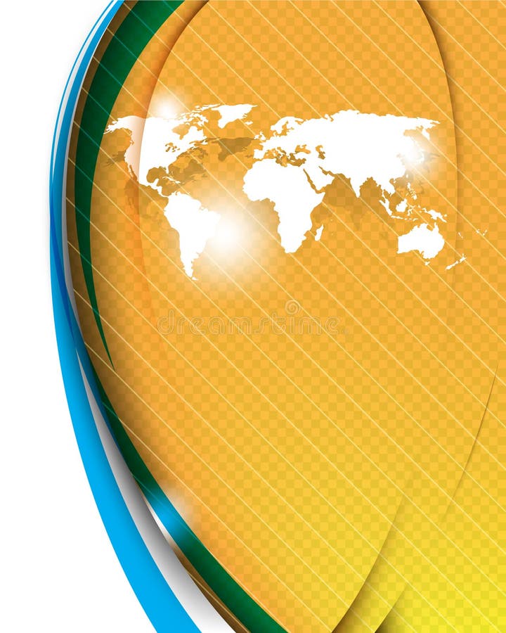 Vector Layout with World Map Background Stock Vector - Illustration of ...