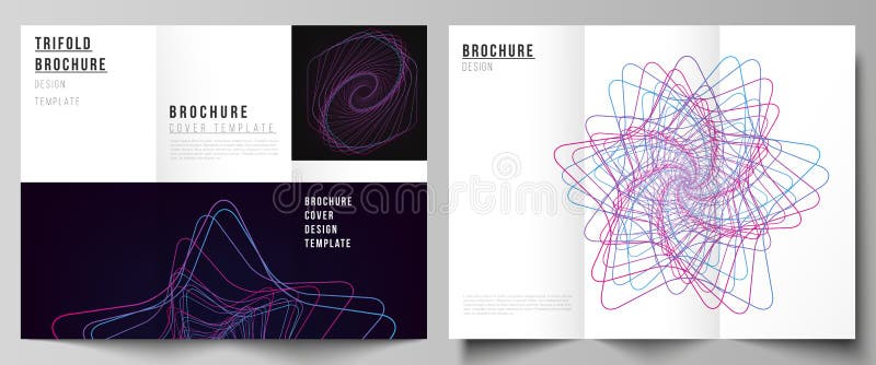 Vector Layouts of Modern Creative Covers Design Templates for Trifold ...