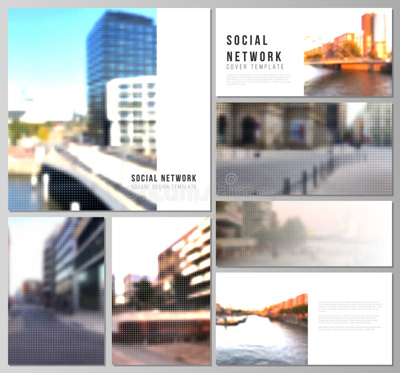 Vector Layouts of Modern Social Network Mockups for Cover Design ...
