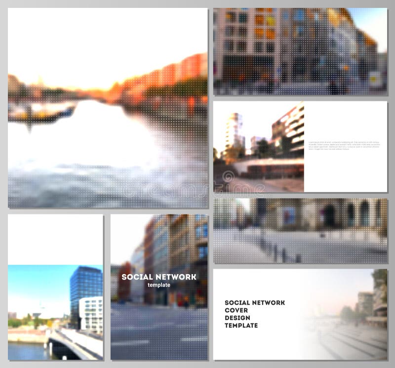 Vector Layouts of Modern Social Network Mockups for Cover Design ...