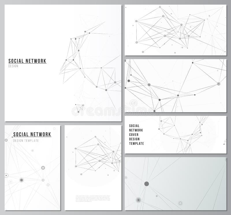 Vector Layouts of Social Network Mockups for Cover Design, Website ...