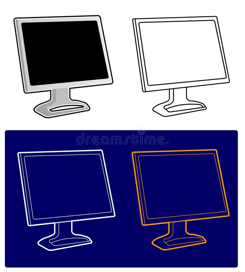 Vector - LCD Monitor stock illustration. Illustration of computer - 438476