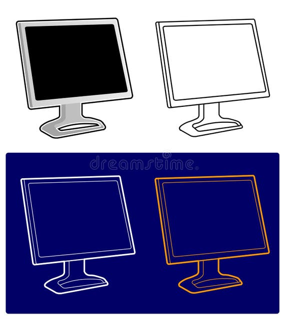 Vector - LCD Monitor stock illustration. Illustration of computer - 438476