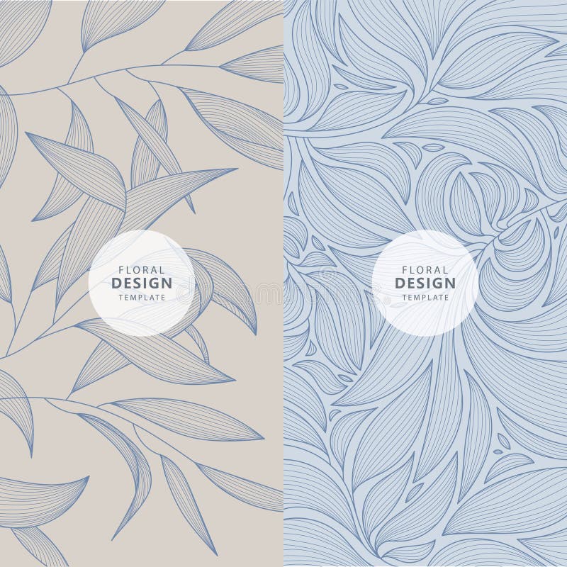 Vector Leaf, Floral Patterns, Nature Package Backgrounds. Line ...