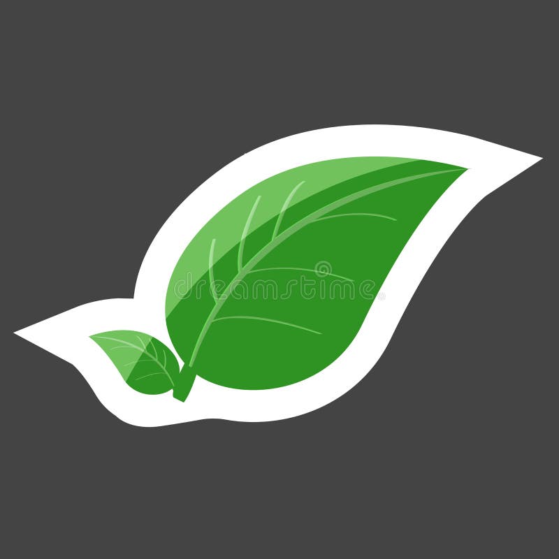 Vector Leaf Icon. Image of a Spring Leaf Colored Sticker Stock Vector ...