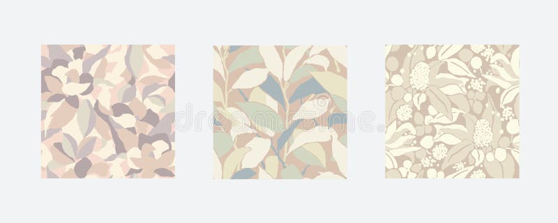 Vector Leaf and Nature Themed Illustration Seamless Repeat Pattern 3 ...