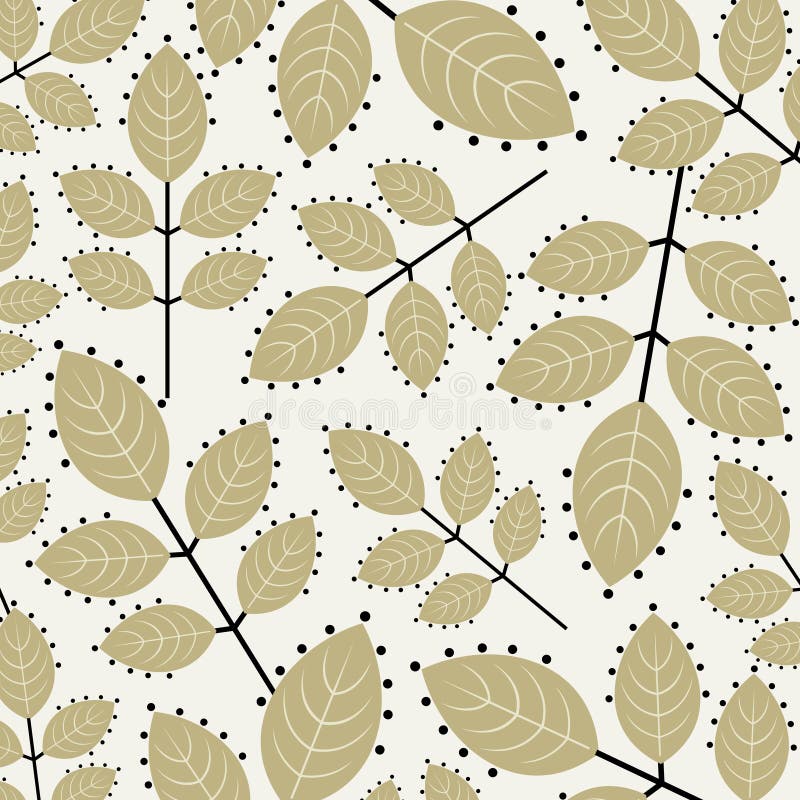 Vector leaf wallpaper stock vector. Illustration of flowery - 8533636