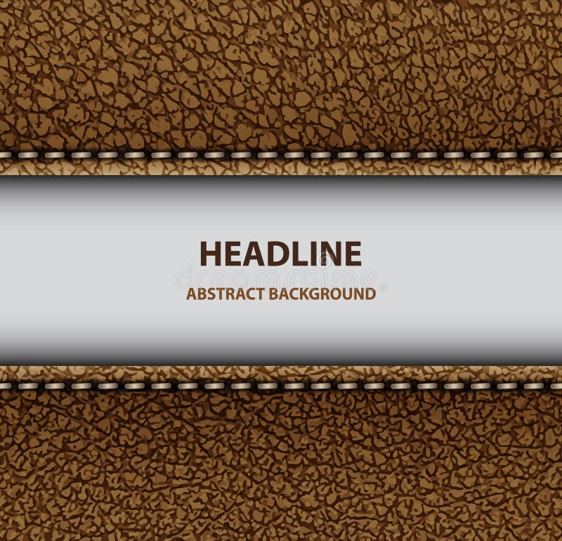 Leather Brown Stripes with Stitches Stock Vector - Illustration of ...