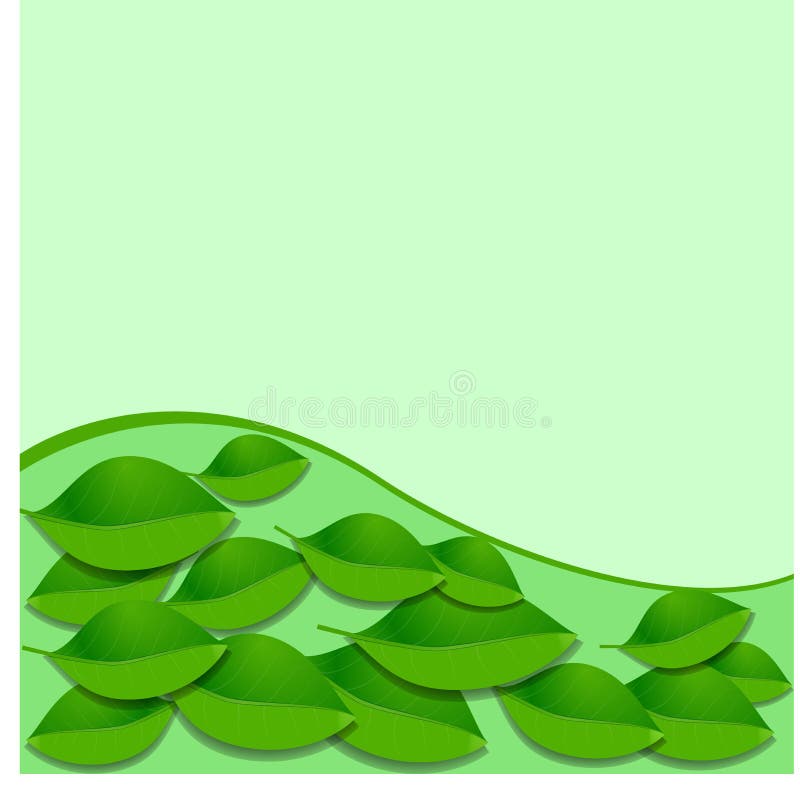 Vector Leaves and Green Wave Pattern. Abstract Ecology Background Stock ...