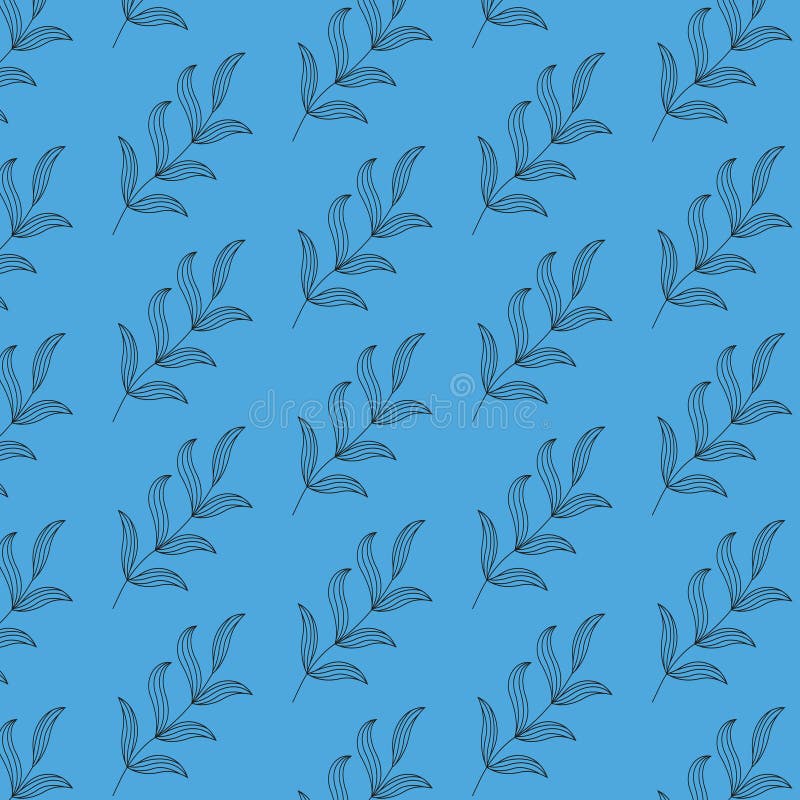 Vector Leaves Pattern Blue Lilac Background Stock Illustration - Illustration of abstract ...