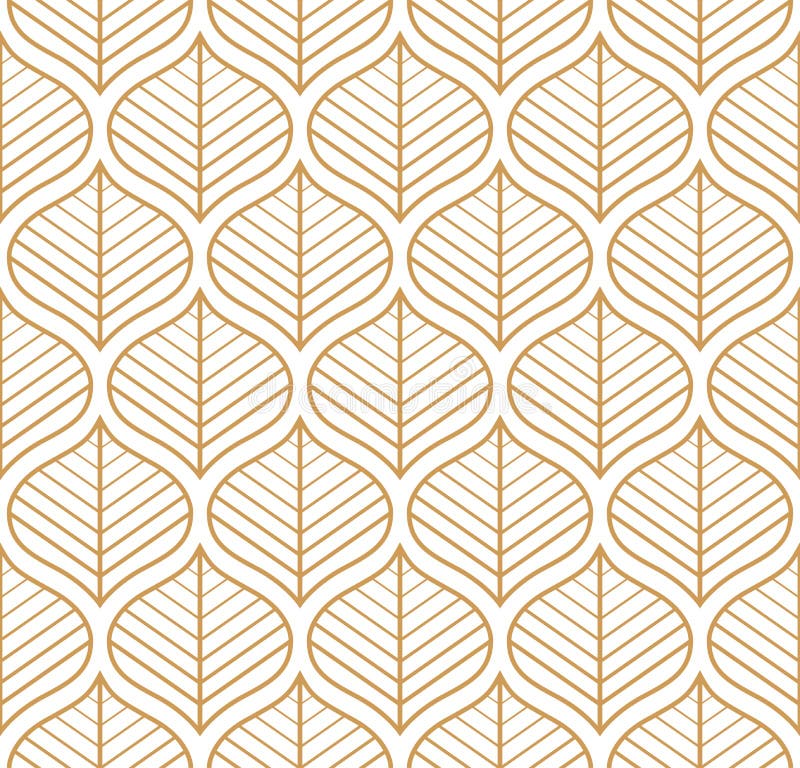 Vector Leaves Seamless Pattern. Abstract Grid Background. Geometric ...