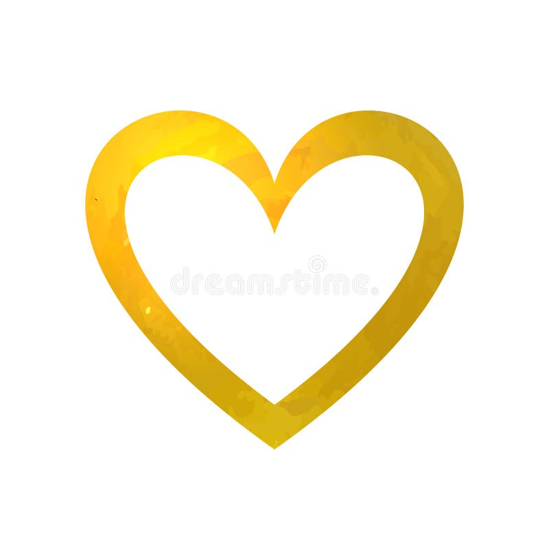 Vector Leeg Gouden Kader, Hart Gestalte Gegeven Grens Vector ...