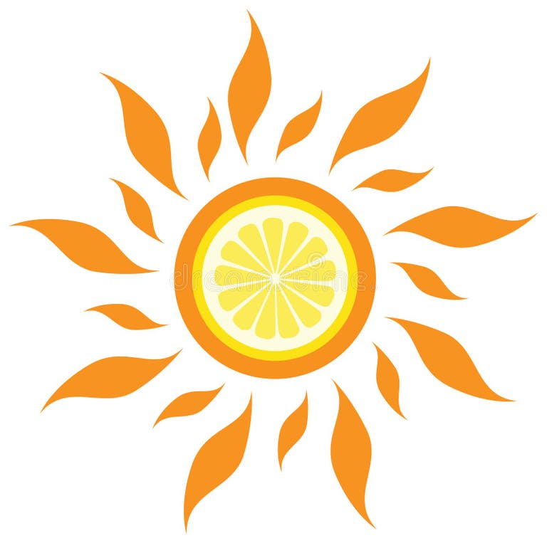 Vector lemon sun stock vector. Illustration of design - 9070821