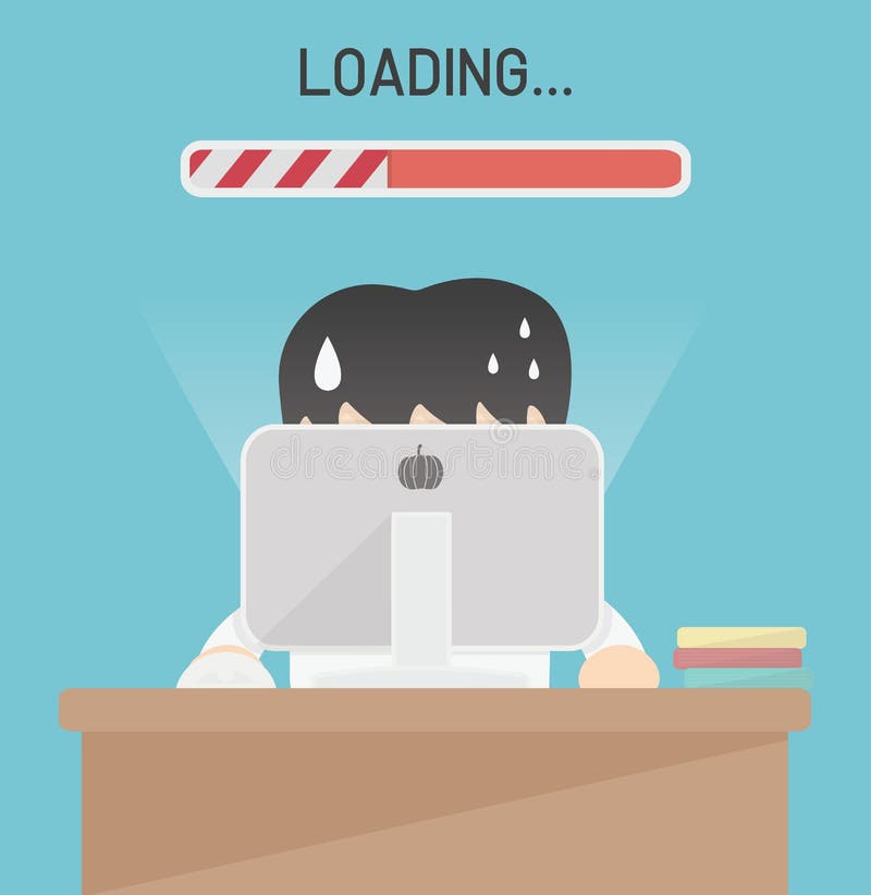 Vector Lento De La Conexión Del Ordenador Ilustración del Vector ...