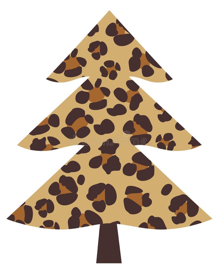 Vector Leopard Tree Isolated on White Background, Abstract Christmas ...