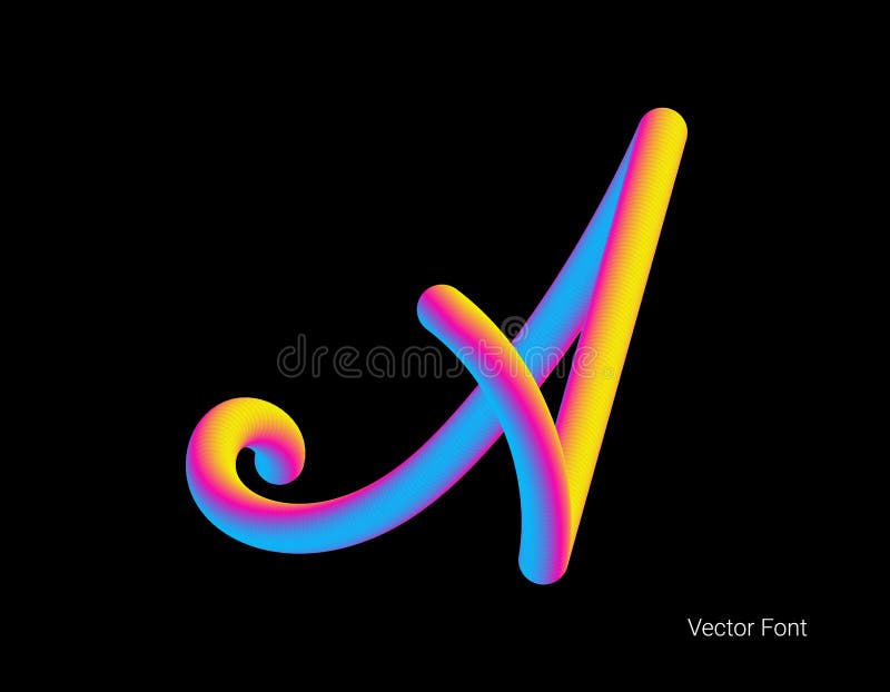 Vector Letter. Abstract Letter Blend Line Stock Illustration ...