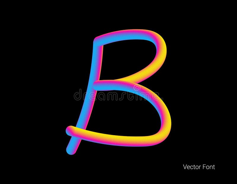 Vector Letter. Abstract Letter Blend Line Stock Illustration ...