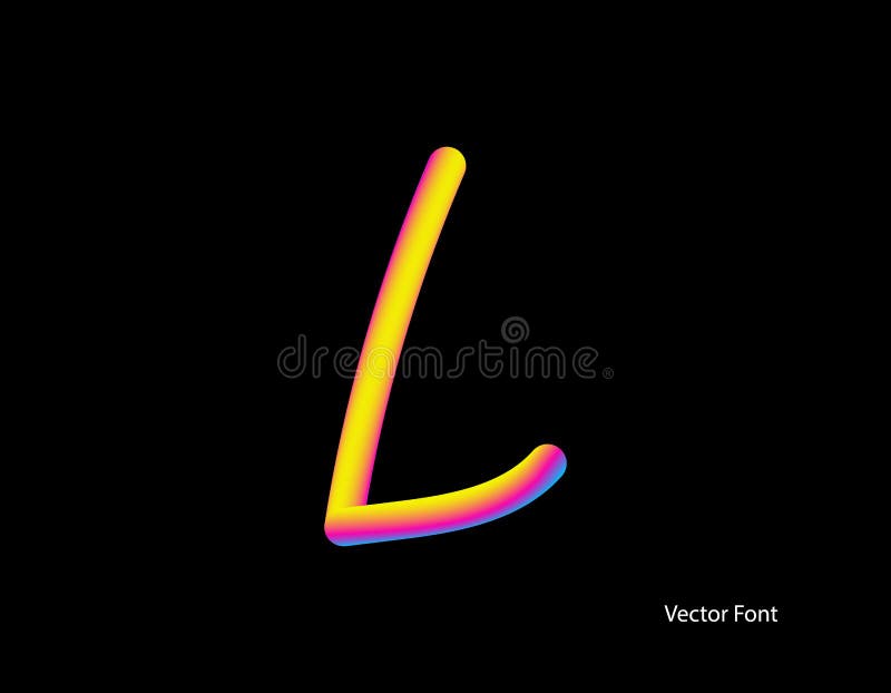Vector Letter. Abstract Letter Blend Line Stock Illustration ...