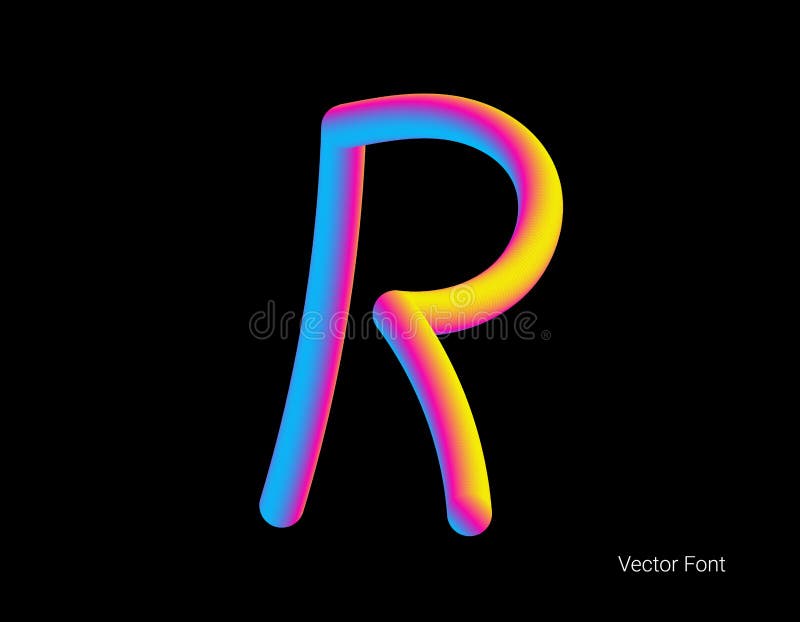 Vector Letter. Abstract Letter Blend Line Stock Illustration ...