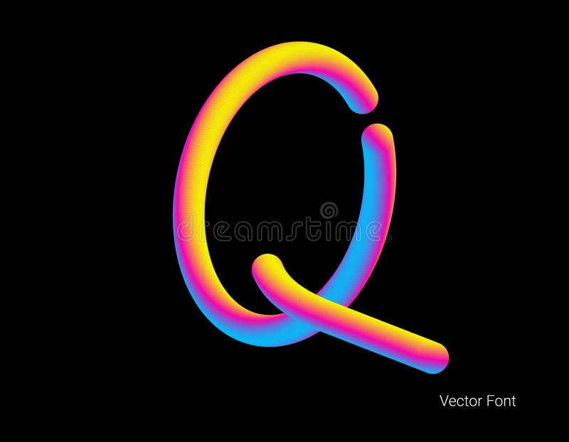 Vector Letter. Abstract Letter Blend Line Stock Illustration ...