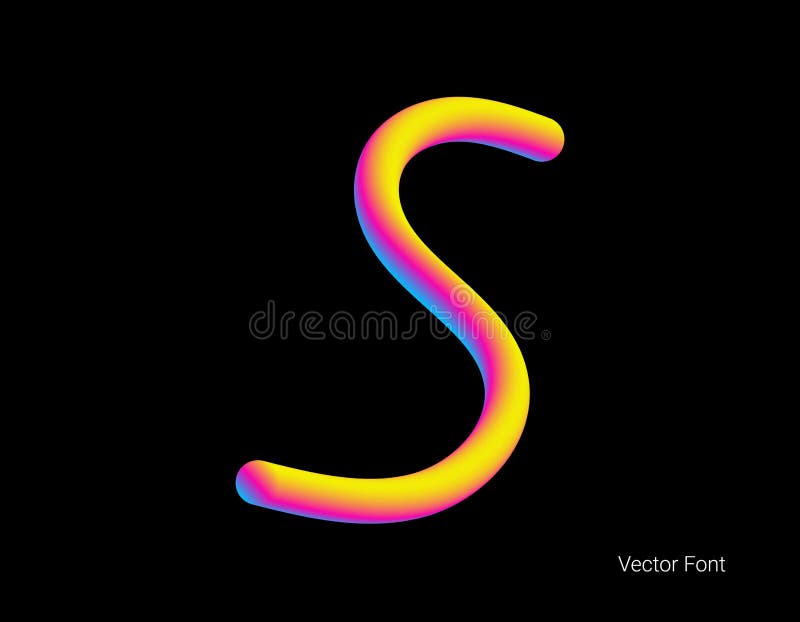 Vector Letter. Abstract Letter Blend Line Stock Illustration ...