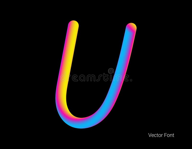 Vector Letter. Abstract Letter Blend Line Stock Illustration ...
