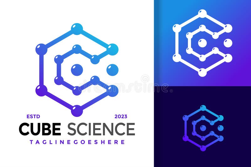 Vector Letter C Cube Science Hexagon Dots Logo Stock Vector ...