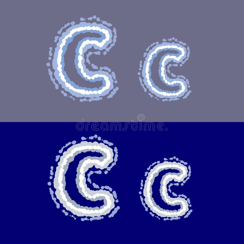 Vector Letter C on Grey and Blue Background Stock Vector - Illustration ...