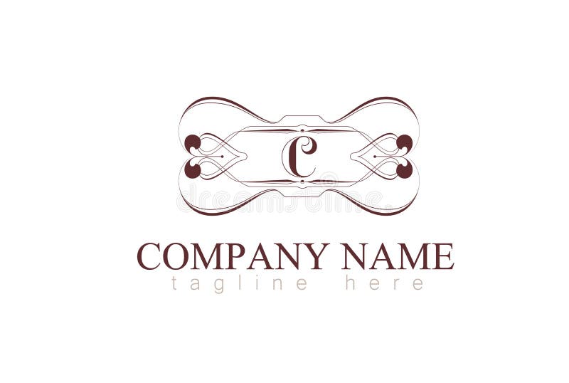 Vector Letter C Monogram Identity Concept in Frame Vintage. Stock ...