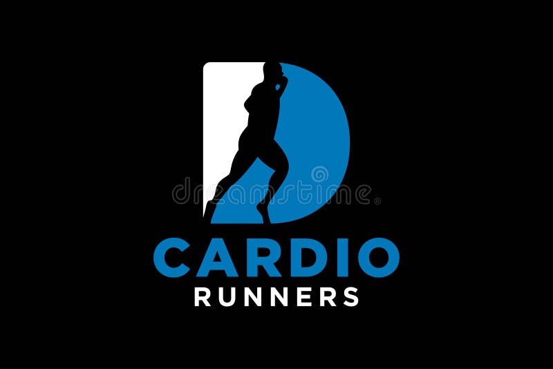 Vector Letter D for Running Logo Design Combination People, Stock ...