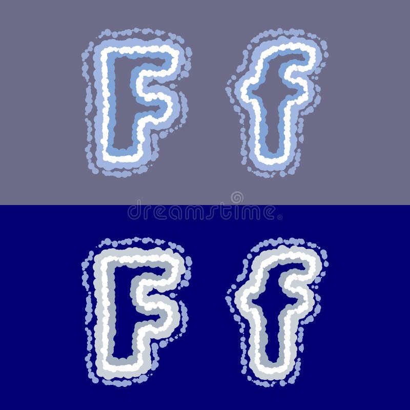 Vector Letter F on Grey and Blue Background Stock Vector - Illustration ...