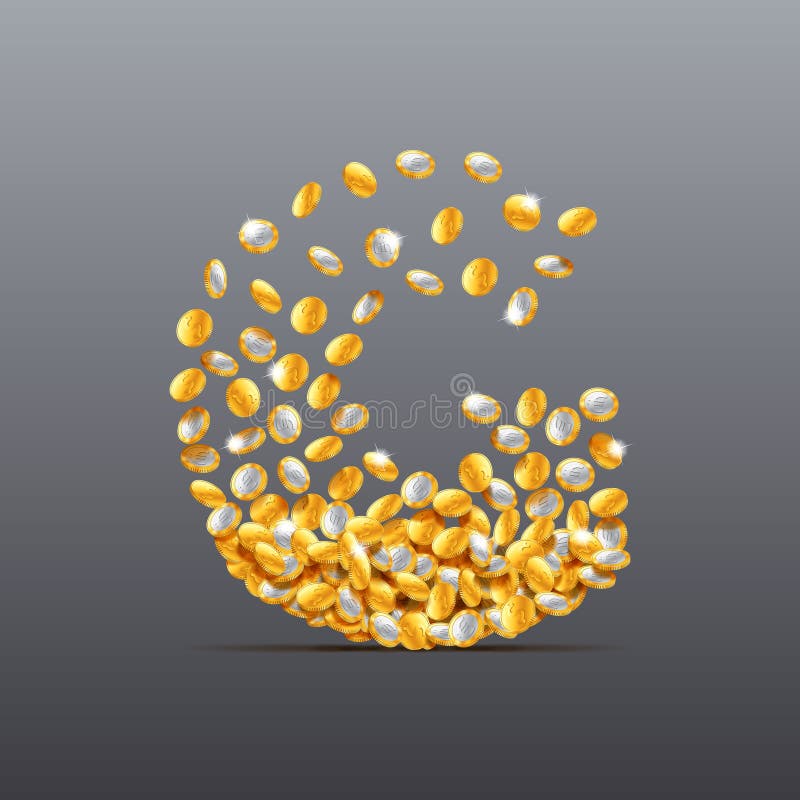 Vector Letter G Made of Coins Filling Character. Stock Vector ...
