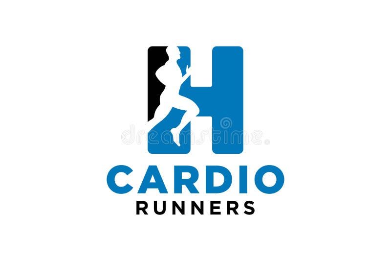 Vector Letter H for Running Logo Design Combination People, Stock ...
