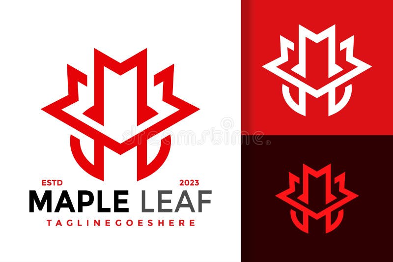 Vector Letter M Maple Leaf Canadian Initials Logo Stock Vector ...