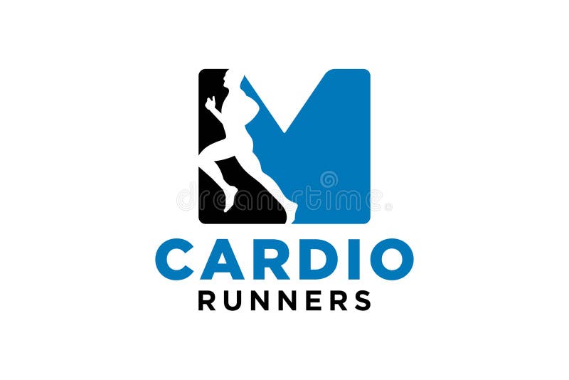 Vector Letter M for Running Logo Design Combination People, Stock ...