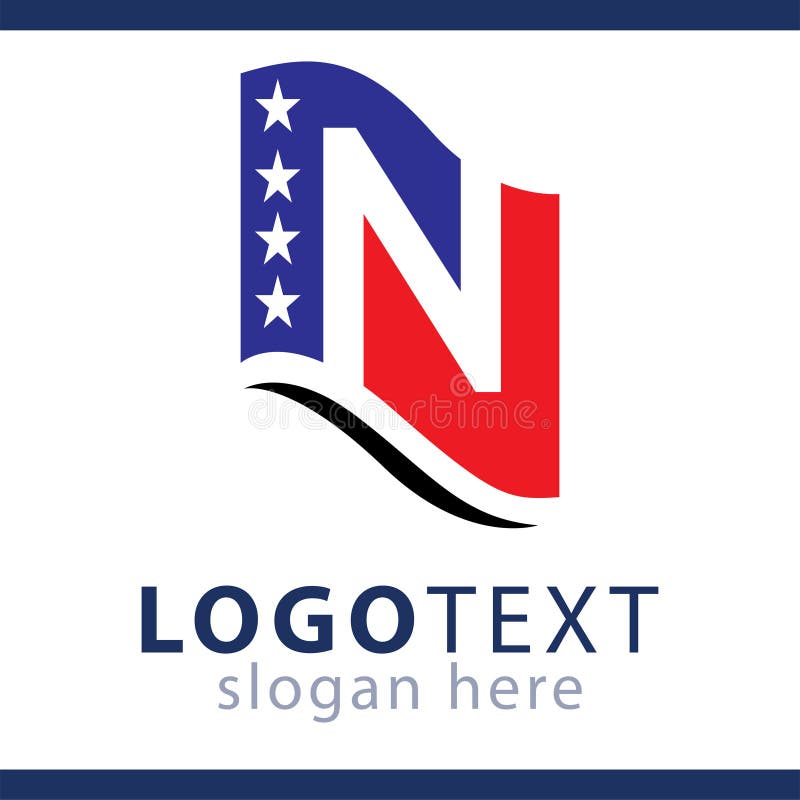 Vector Letter N Logo Design for American Flag Stock Vector ...