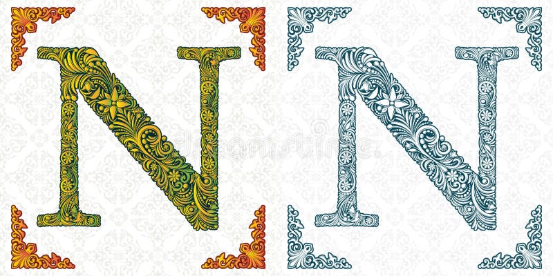 Vector Letter R. Patterned Font. Monogram. Unique Ornamental Alphabet ...